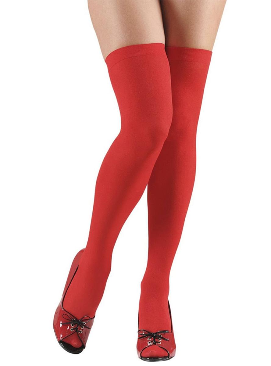 Medias rojas disfraz mujer | Funidelia 70 DEN talla grande